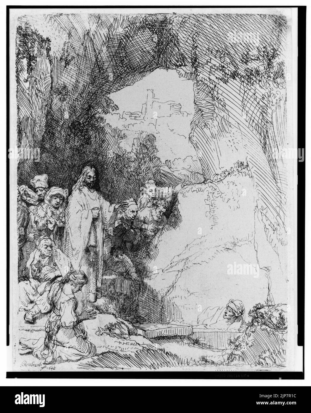 The raising of Lazarus, small plate) - Rembrandt 1642 Stock Photo - Alamy
