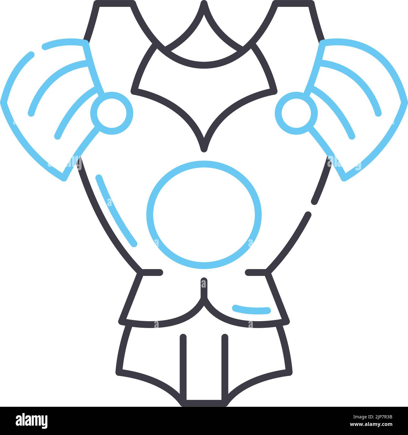 armor line icon, outline symbol, vector illustration, concept sign ...