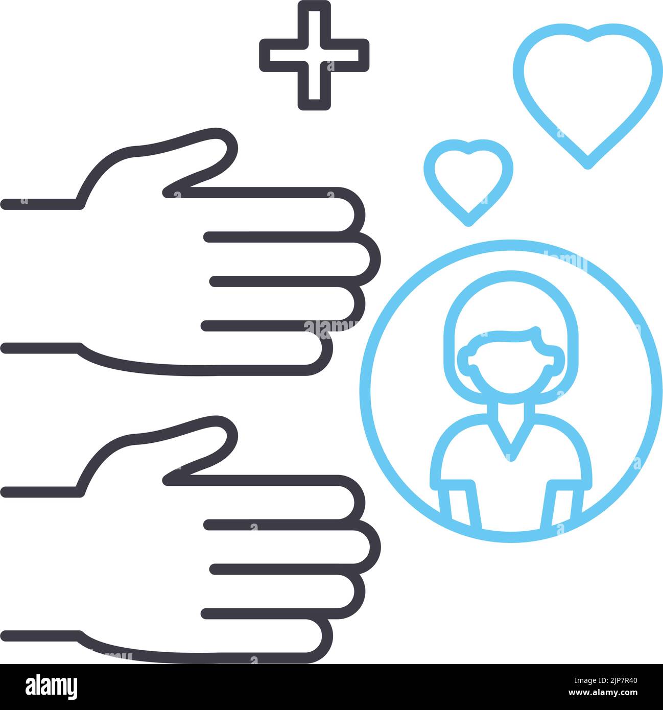 employee benefits line icon, outline symbol, vector illustration ...