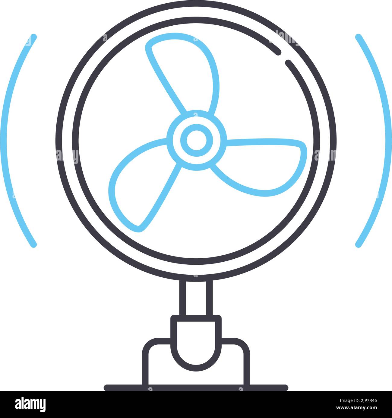 fan line icon, outline symbol, vector illustration, concept sign Stock ...