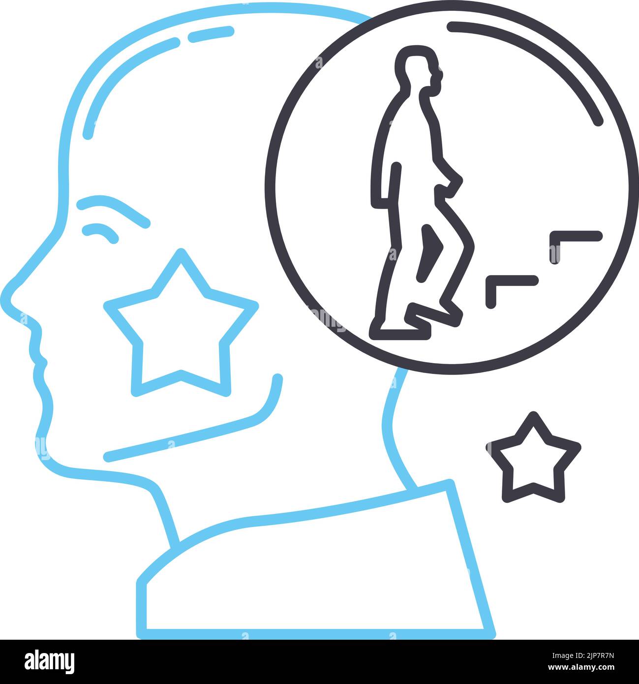 emotional intelligence line icon, outline symbol, vector illustration ...