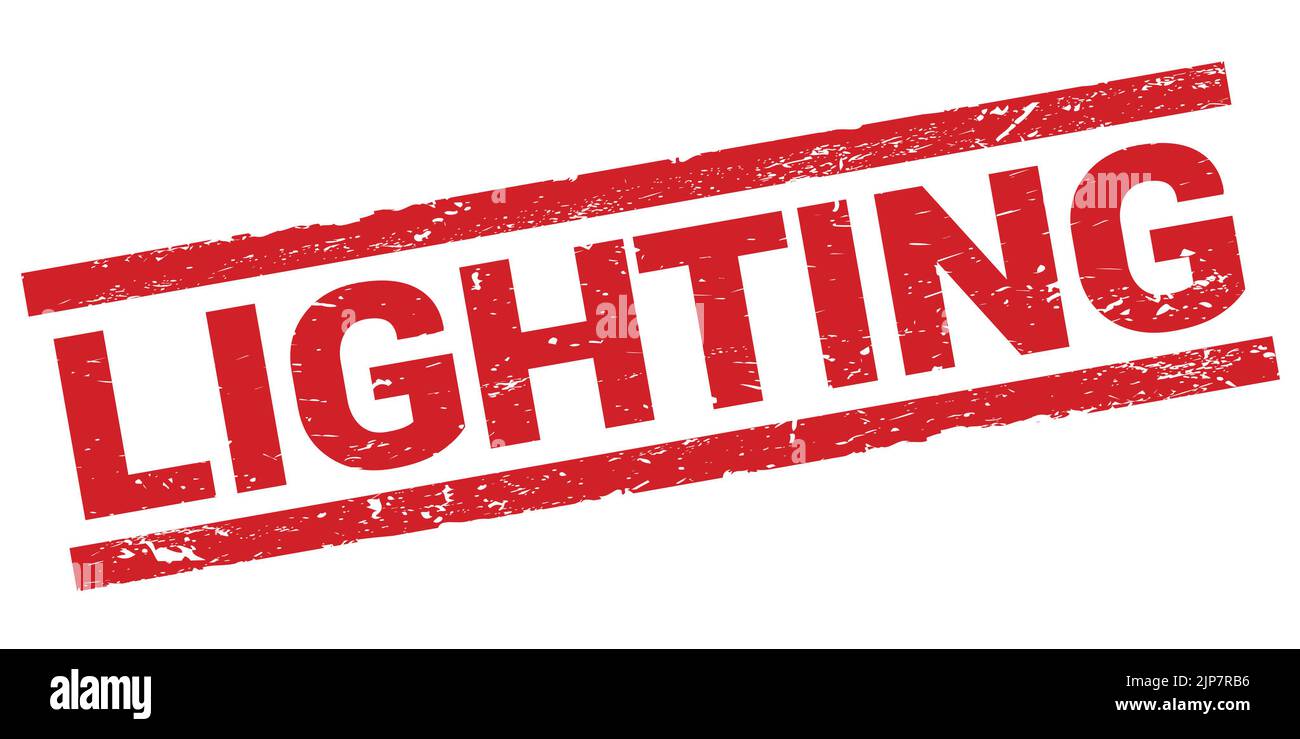 LIGHTING text written on red rectangle stamp sign Stock Photo - Alamy