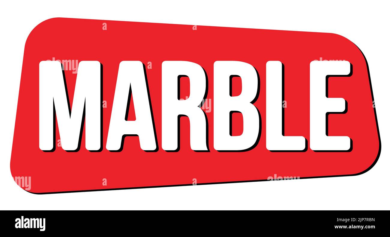 MARBLE text written on red trapeze stamp sign Stock Photo - Alamy