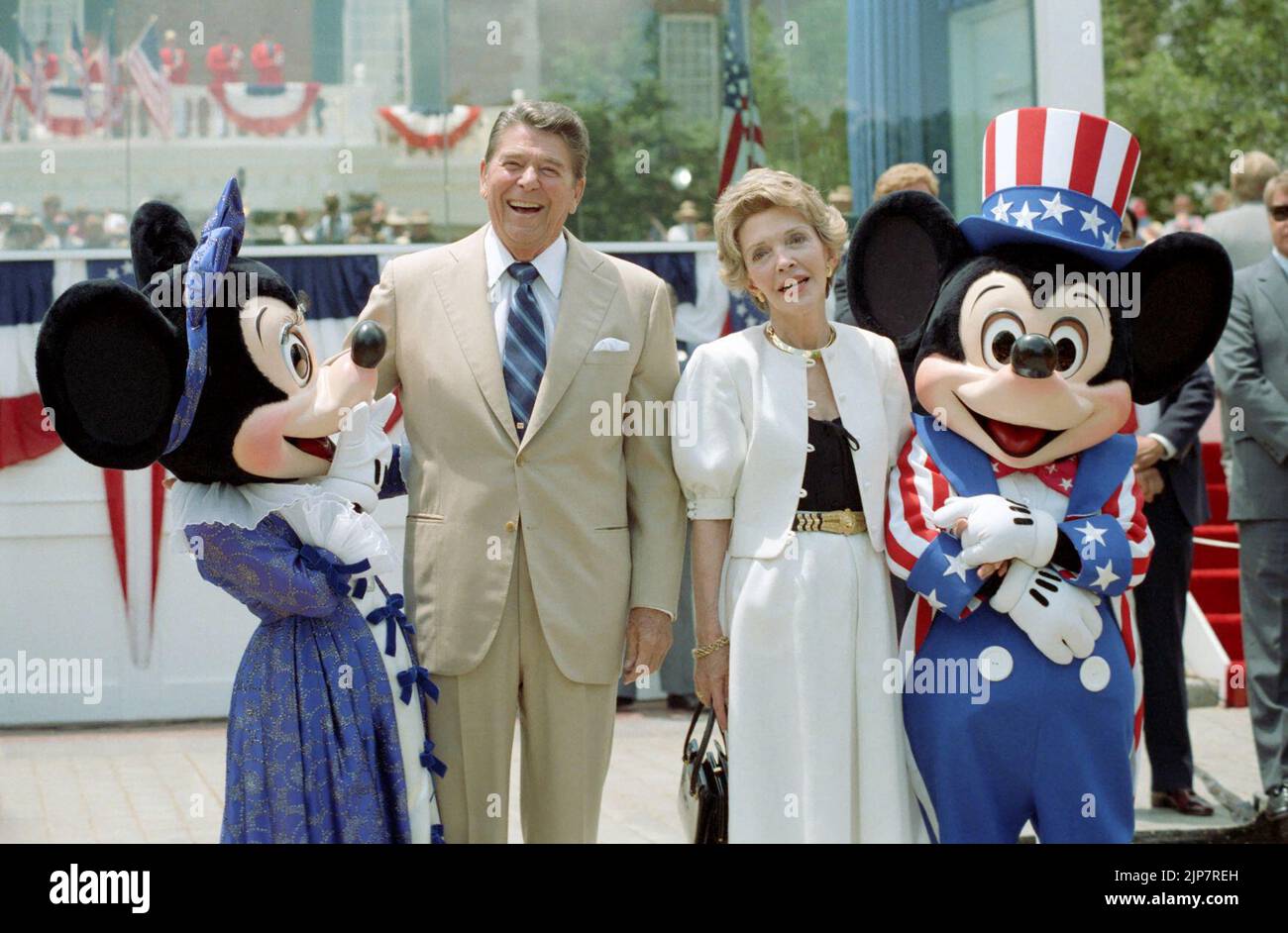 The Reagans visit to Epcot Center Disney World photo with Mickey Mouse ...