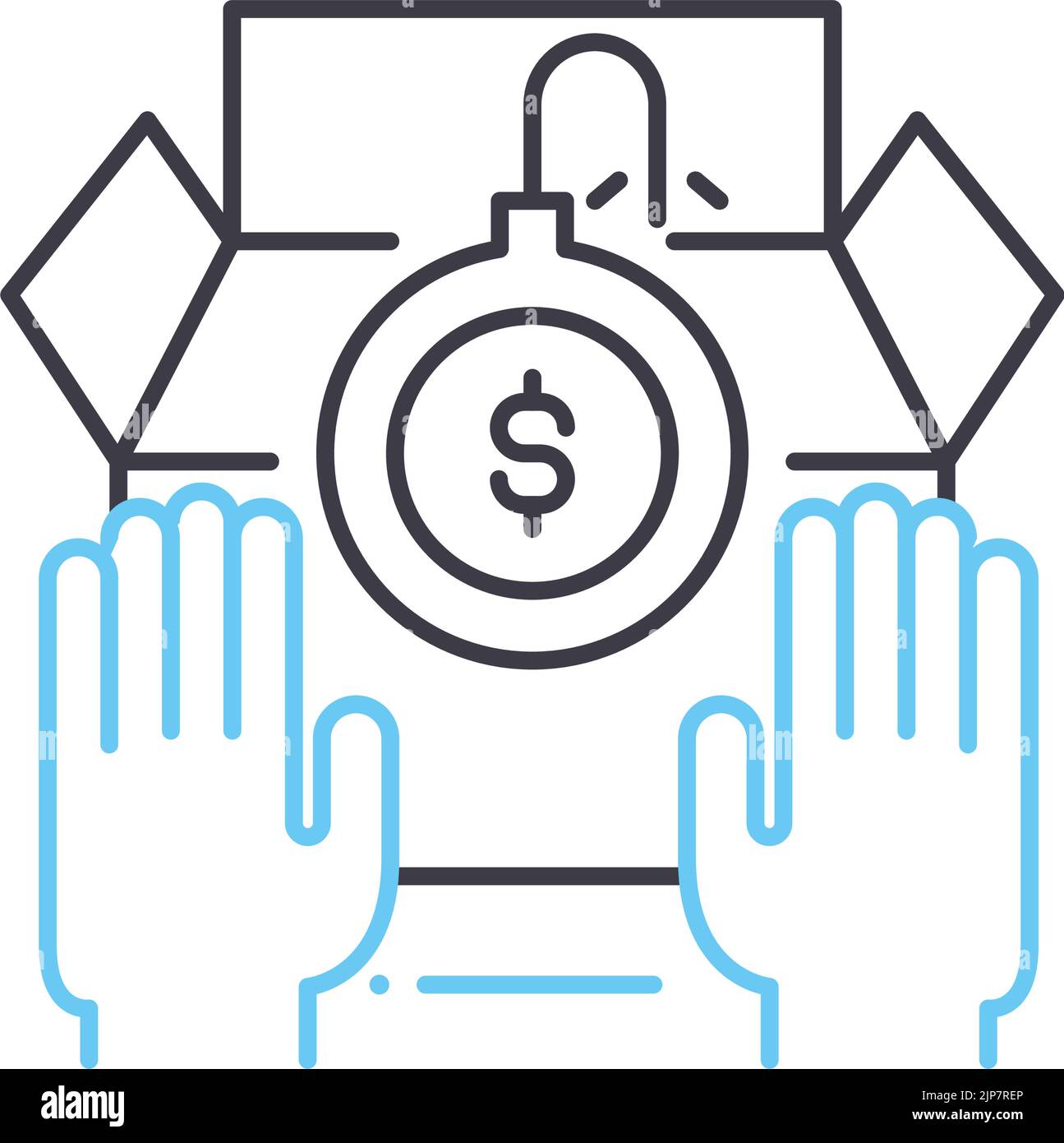 deficit line icon, outline symbol, vector illustration, concept sign ...