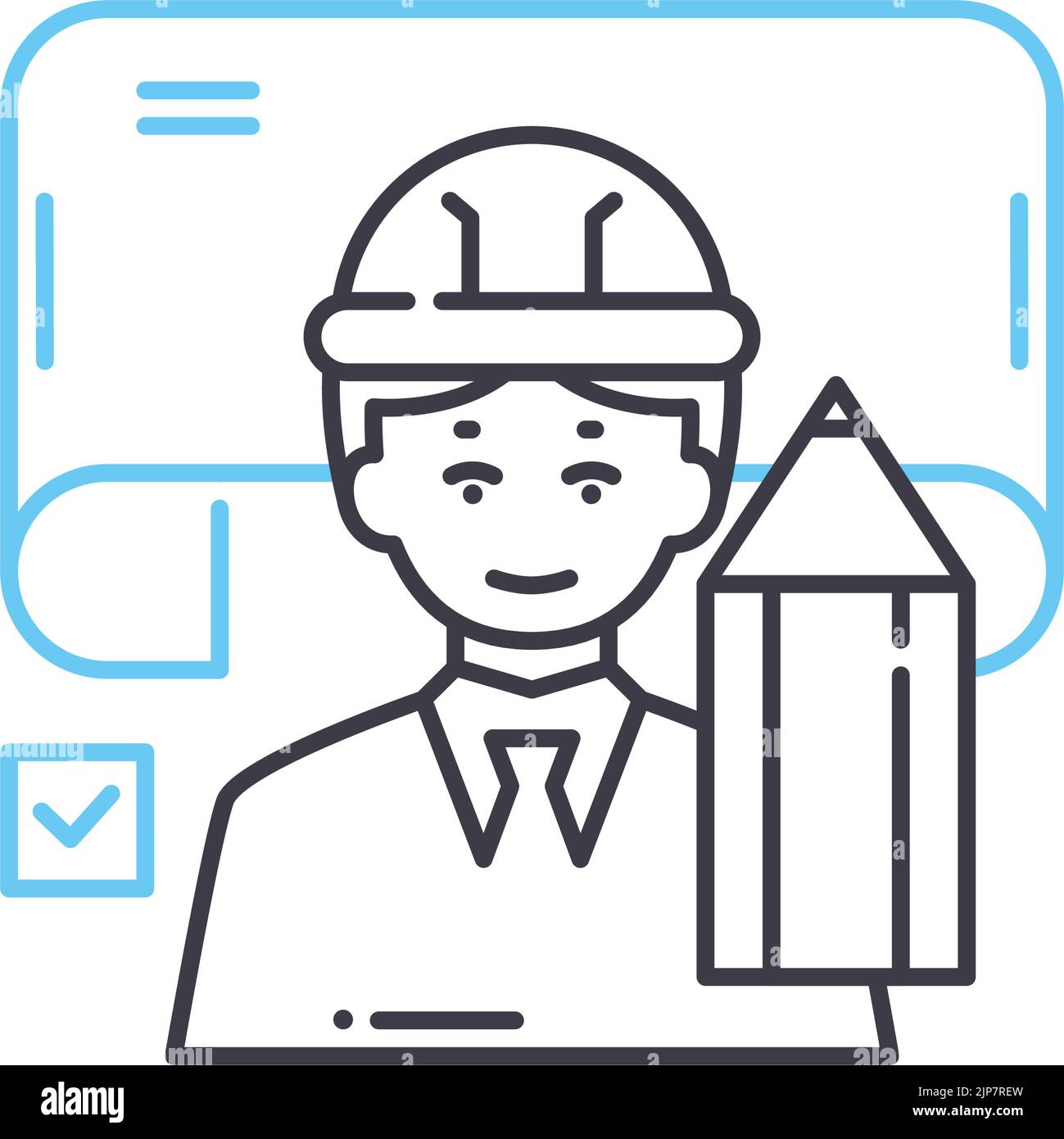 draft project line icon, outline symbol, vector illustration, concept ...