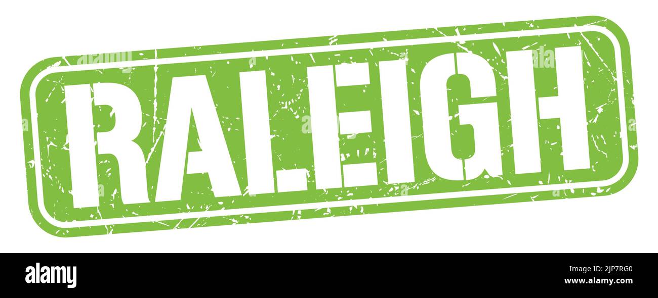 RALEIGH text written on green grungy stamp sign Stock Photo - Alamy