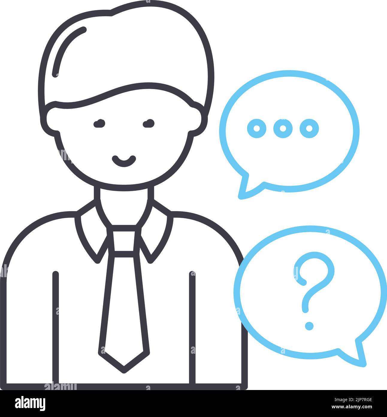 faq line icon, outline symbol, vector illustration, concept sign Stock ...