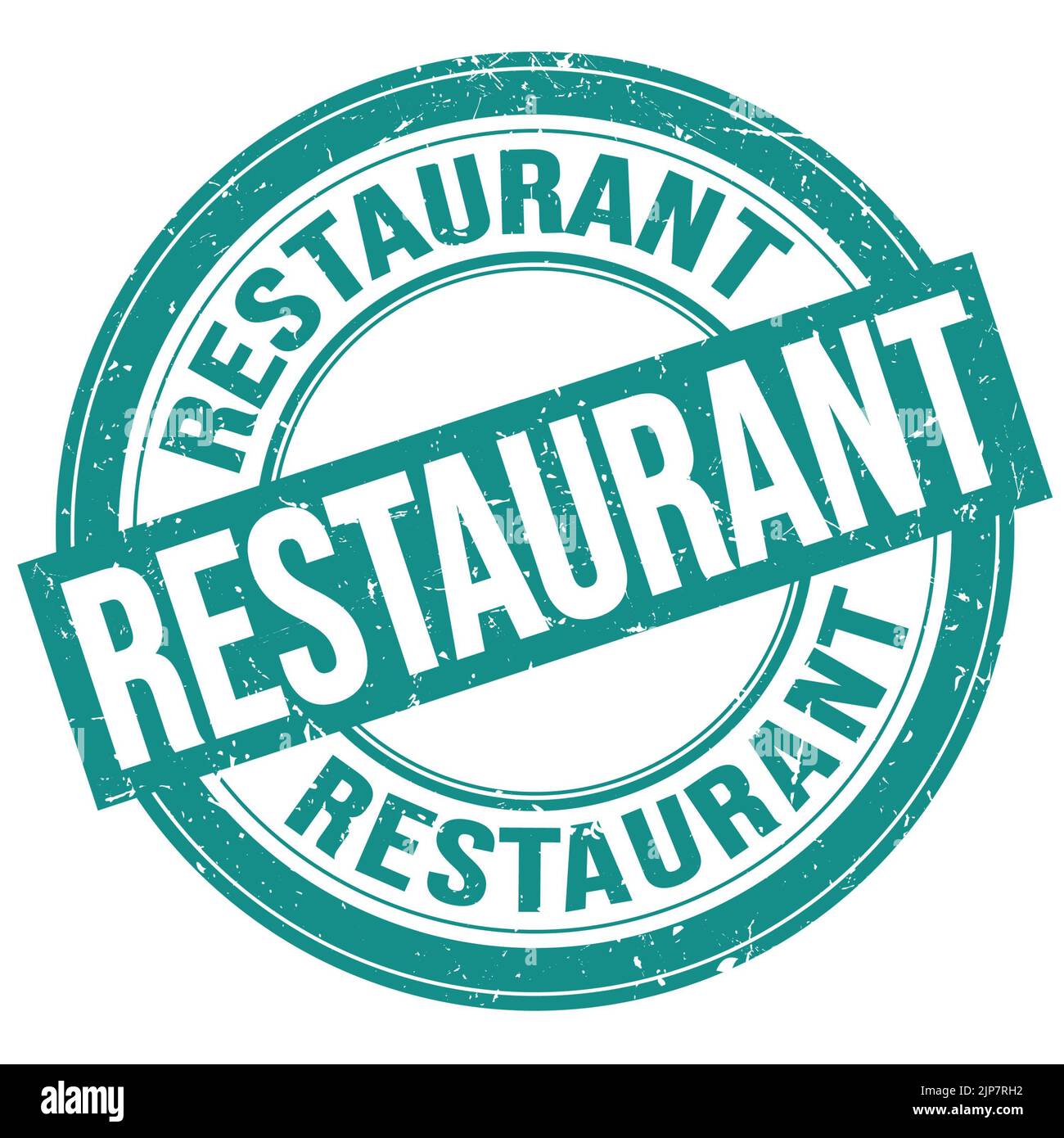 RESTAURANT text written on blue round grungy stamp sign Stock Photo - Alamy