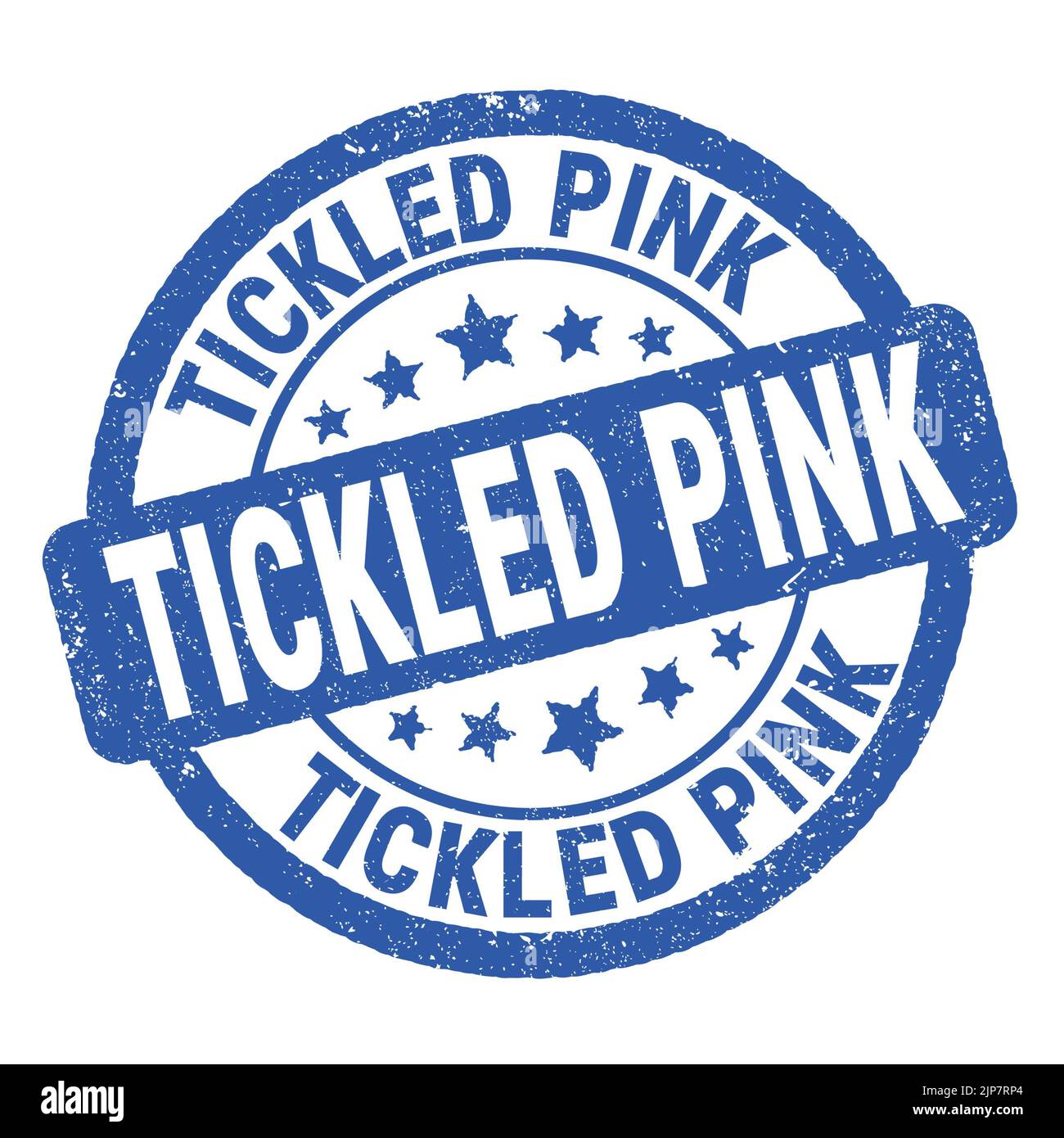 TICKLED PINK text written on blue grungy stamp sign Stock Photo - Alamy