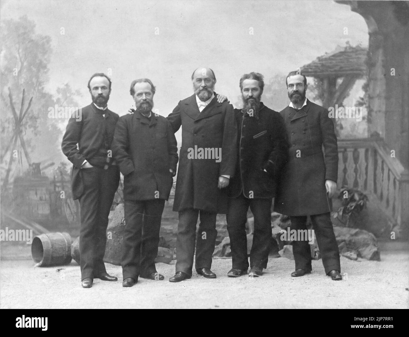 The Reclus brothers, by Nadar, 1889, grascale Stock Photo - Alamy