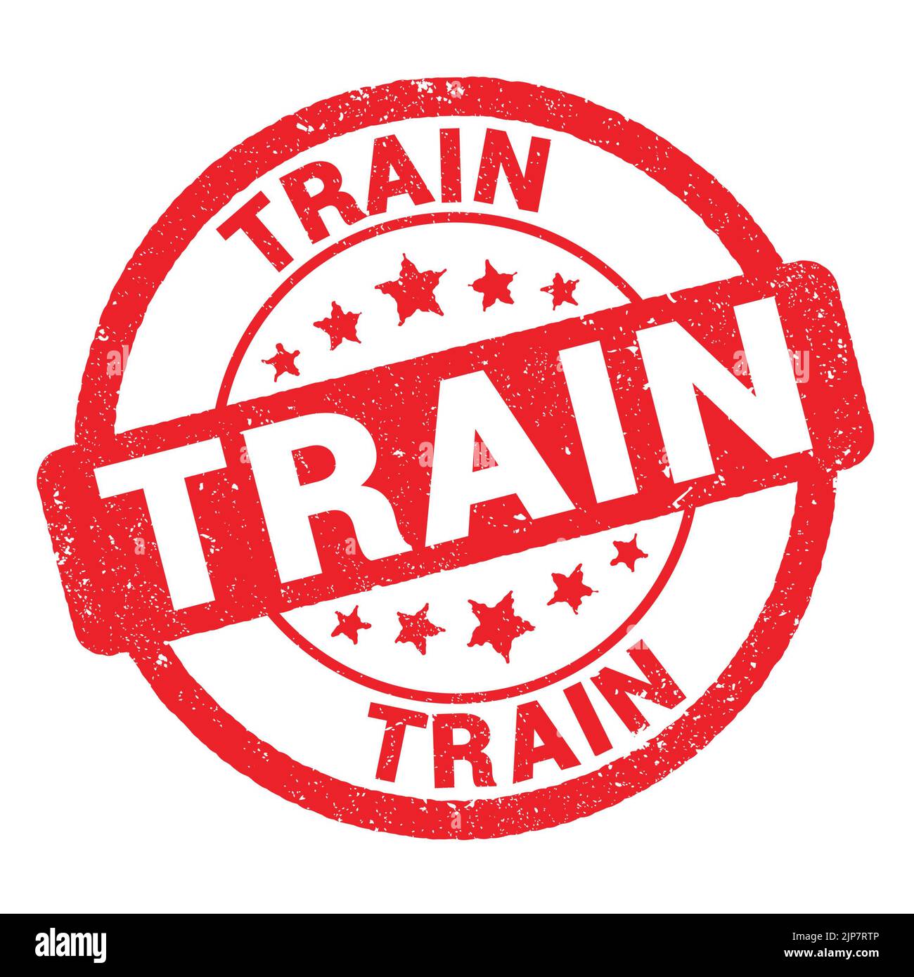 TRAIN text written on red grungy stamp sign Stock Photo - Alamy