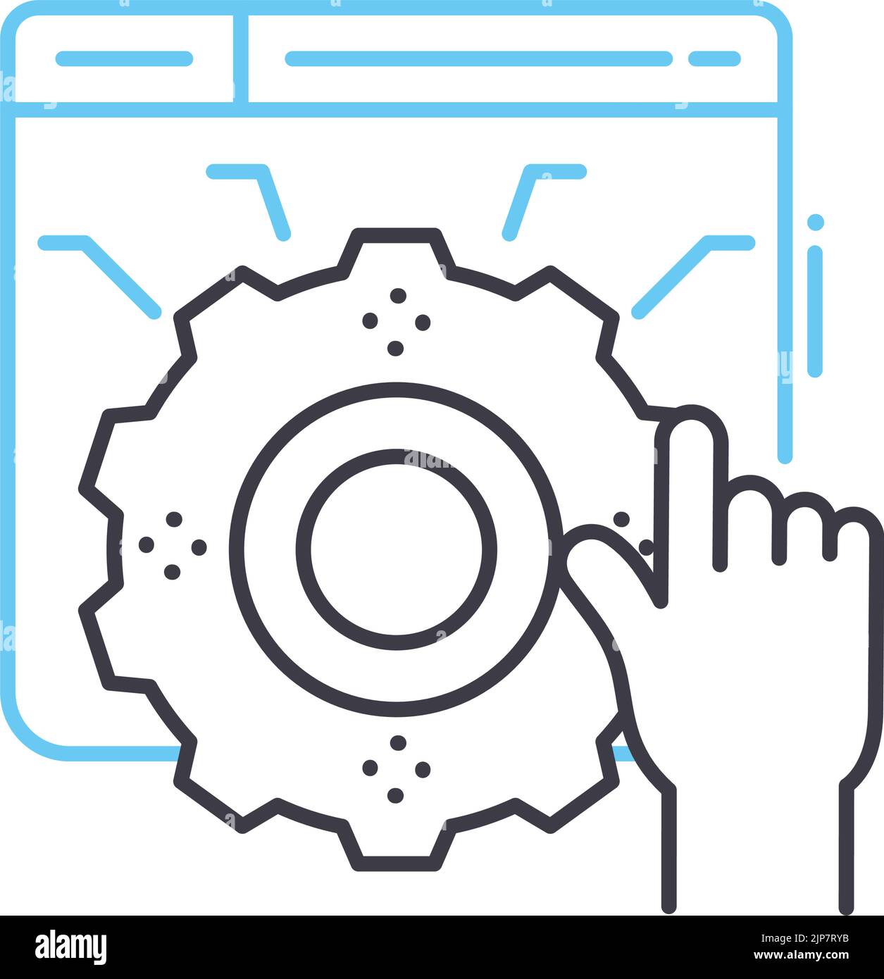 Automation Line Icon Outline Symbol Vector Illustration Concept Sign