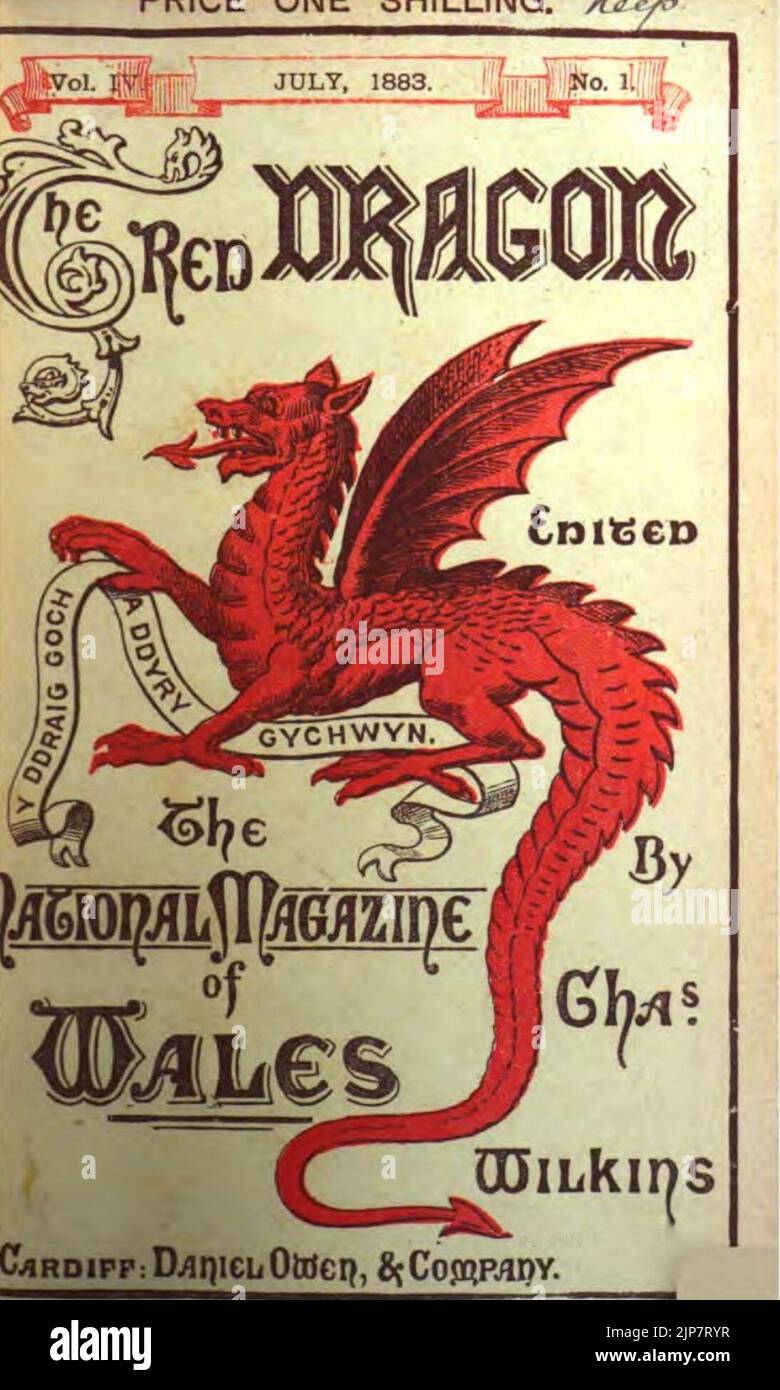 The Red Dragon periodical cover page July 1883 Stock Photo - Alamy