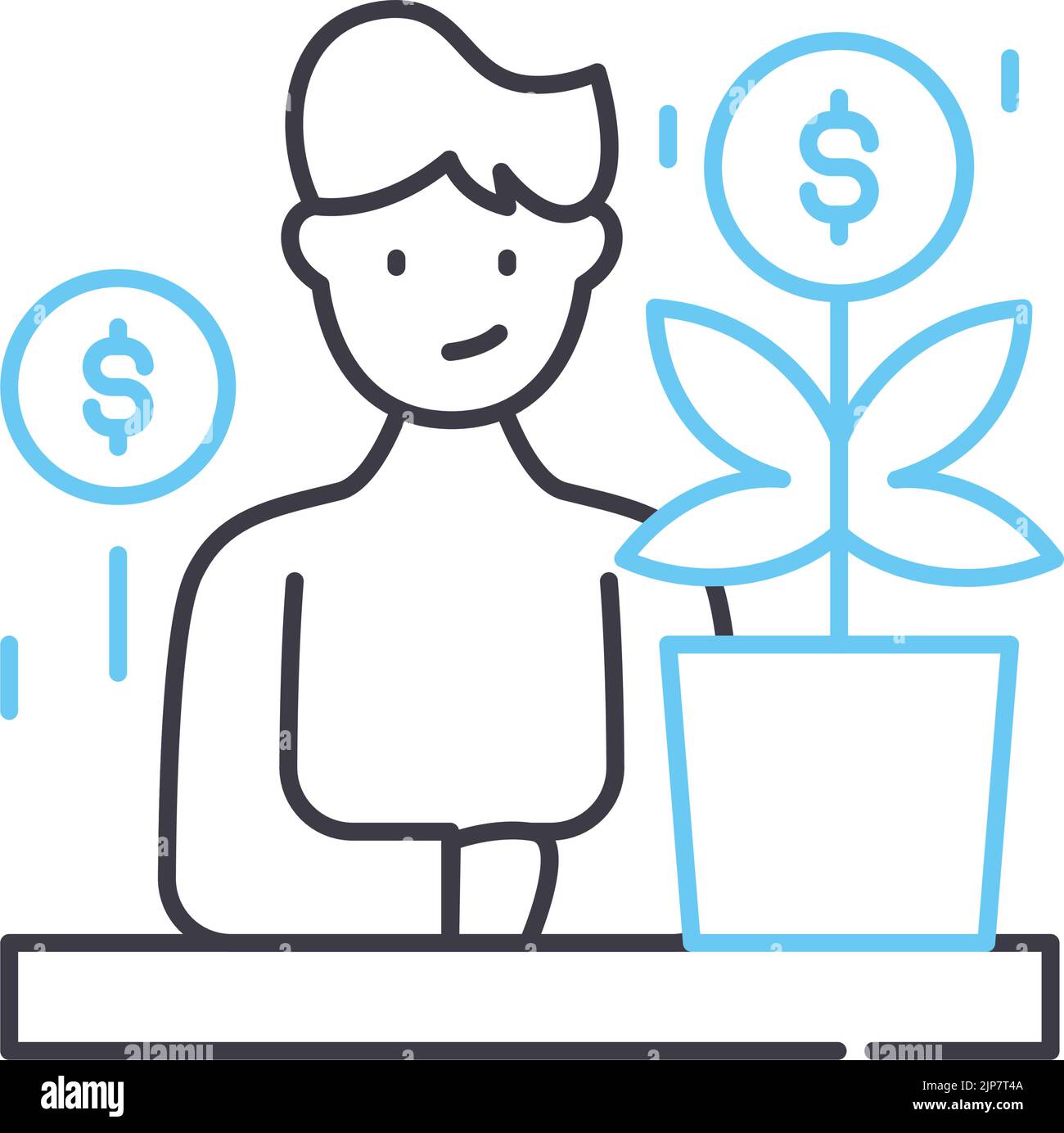 compensation management line icon, outline symbol, vector illustration ...