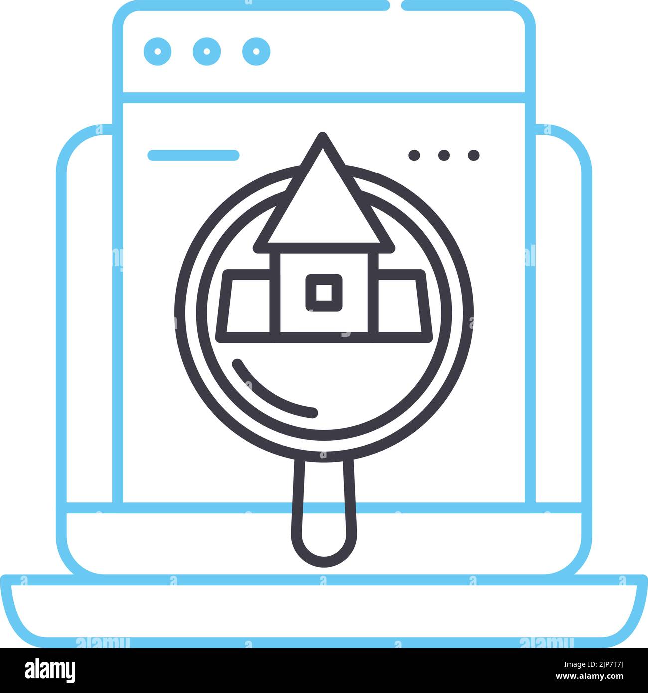 accomadation search line icon, outline symbol, vector illustration ...