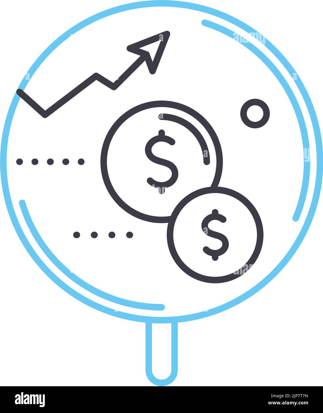 capital gain line icon, outline symbol, vector illustration, concept ...