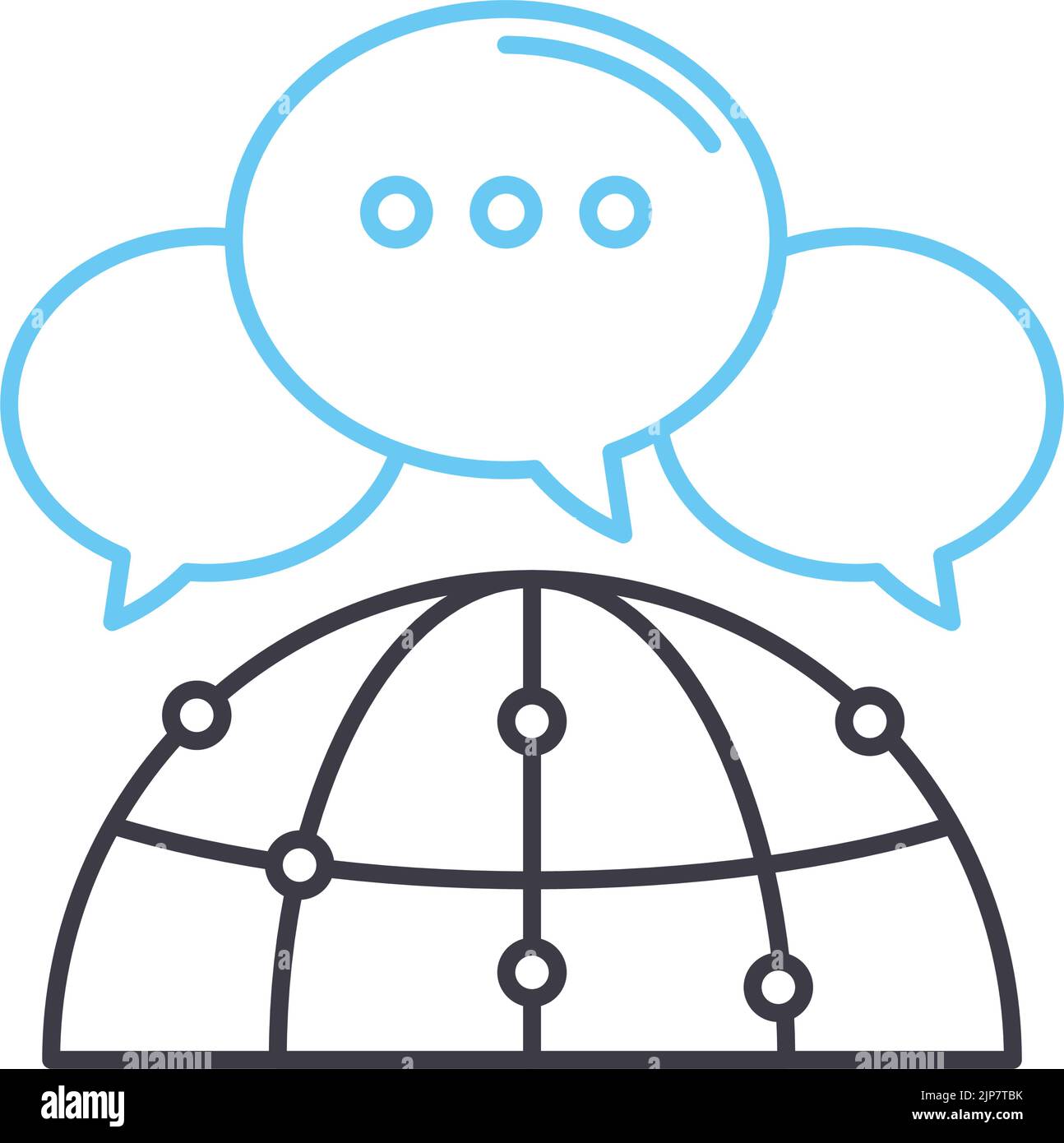 Communication Line Icon Outline Symbol Vector Illustration Concept