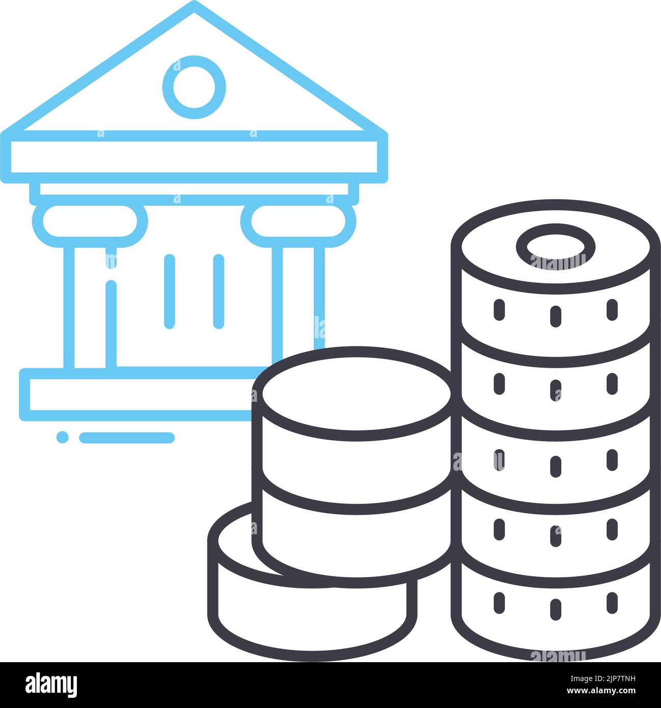 banking fees line icon, outline symbol, vector illustration, concept ...