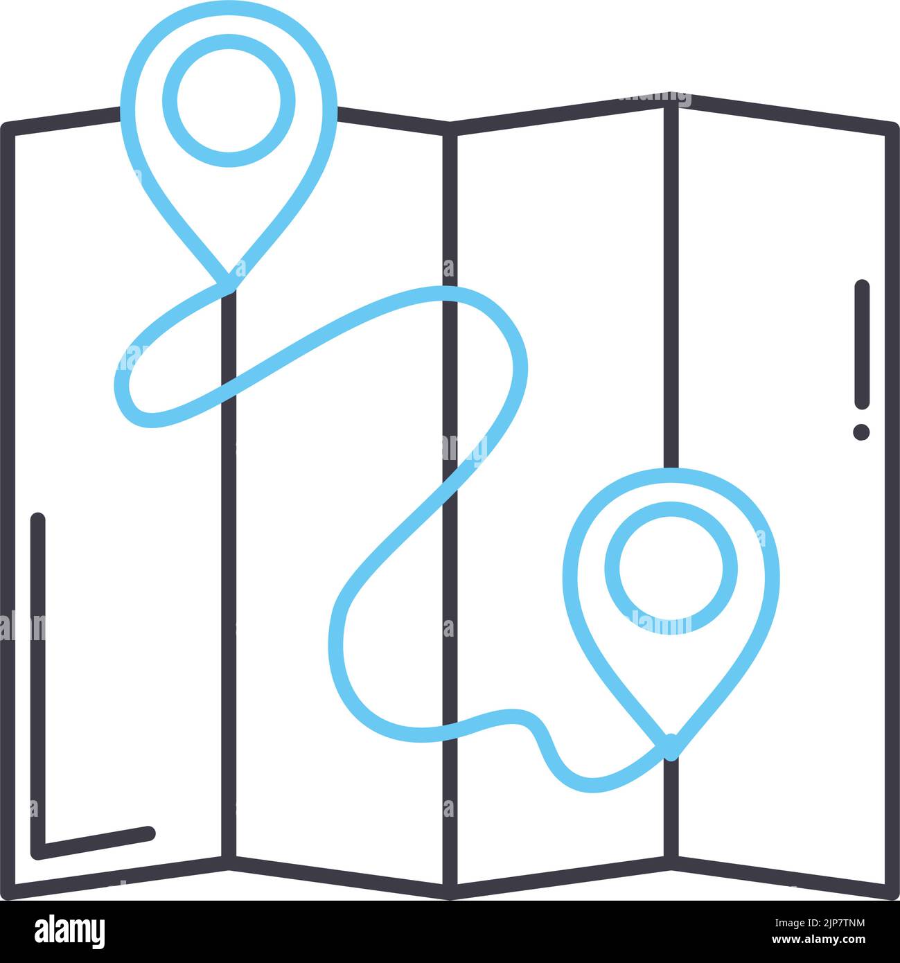 city map road line icon, outline symbol, vector illustration, concept sign Stock Vector Image ...