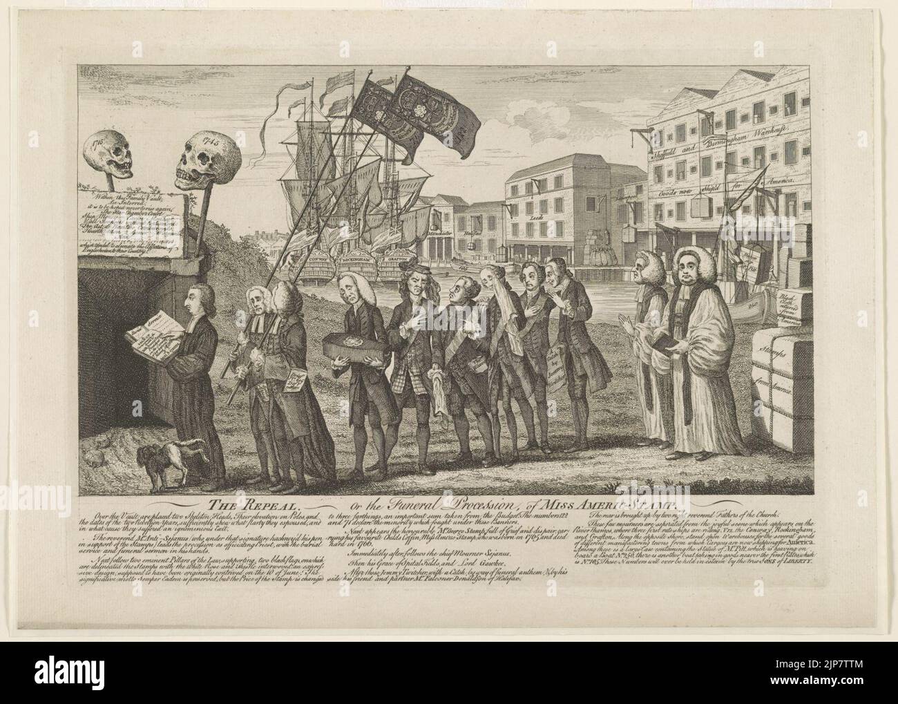 The repeal, or the funeral procession of Miss Americ-Stamp Stock Photo ...