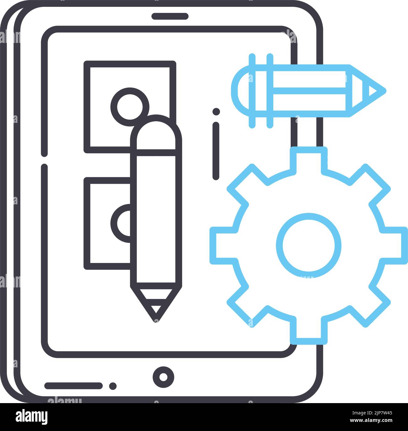 apps development line icon, outline symbol, vector illustration ... apps development line icon, outline symbol, vector illustration ...