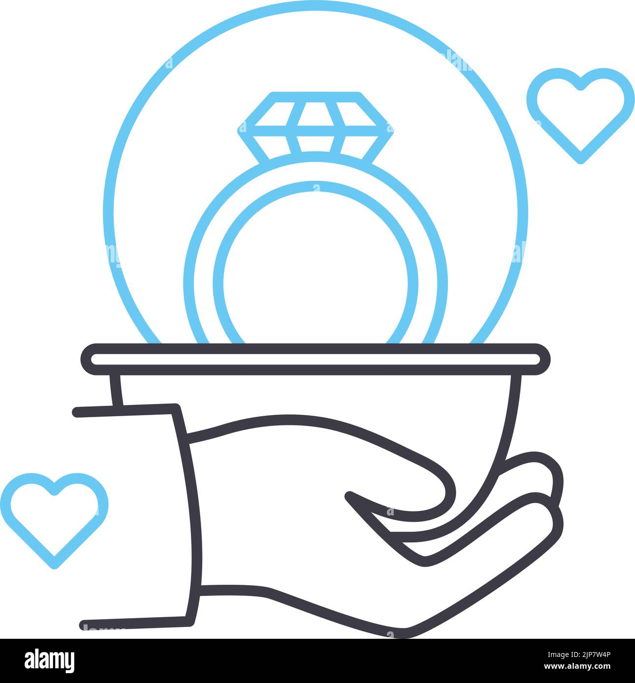 engagement line icon, outline symbol, vector illustration, concept sign ...