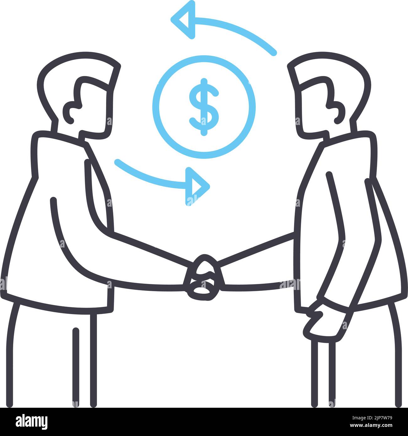 credit union line icon, outline symbol, vector illustration, concept ...