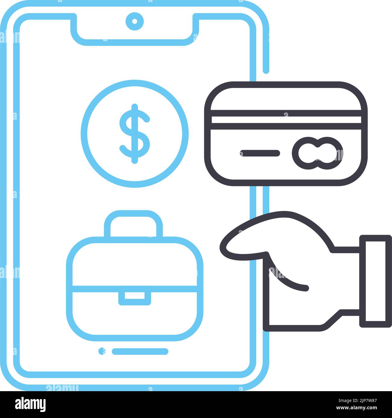 business payment line icon, outline symbol, vector illustration ...