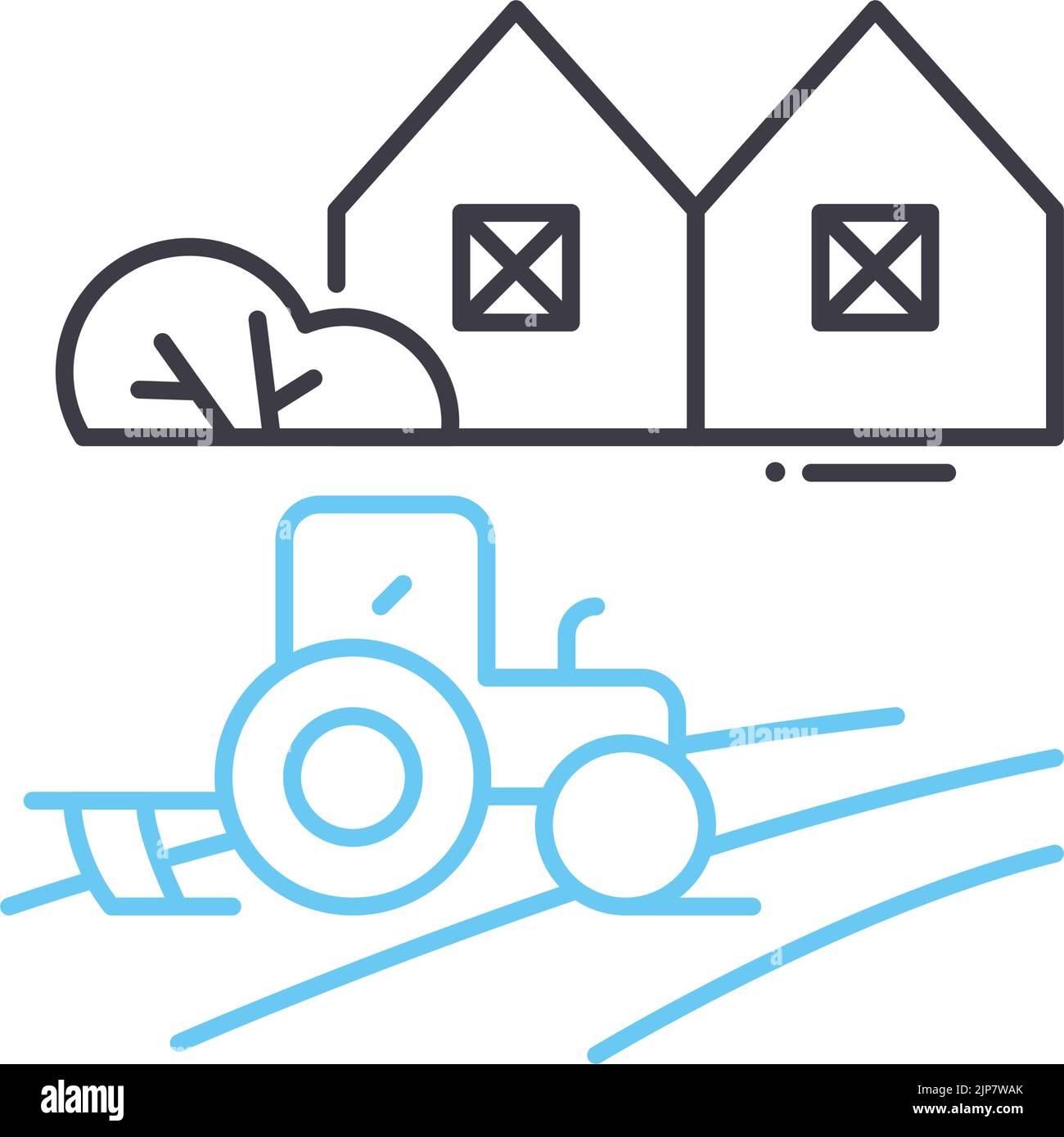 farm line icon, outline symbol, vector illustration, concept sign Stock ...