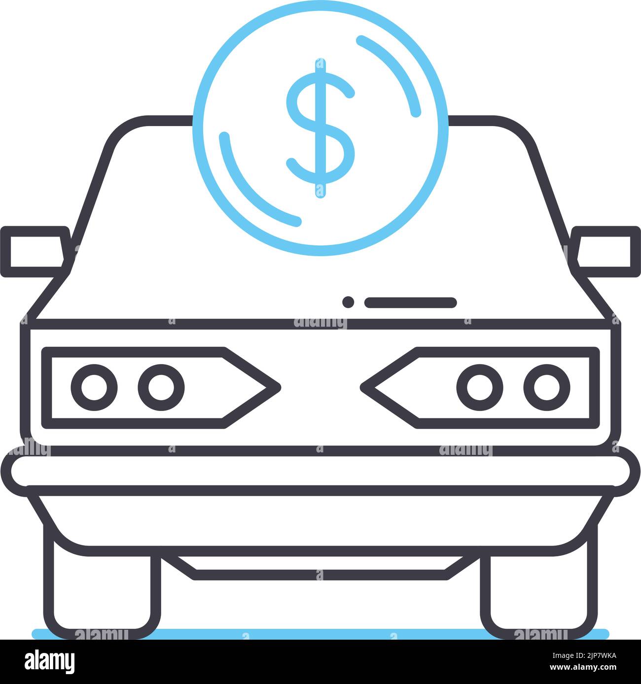 car line icon, outline symbol, vector illustration, concept sign Stock ...