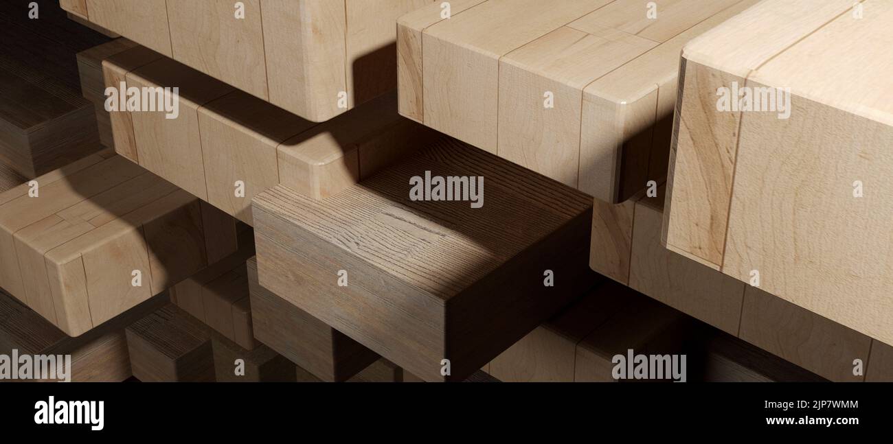 Background made of wooden cubes banner wallpaper Stock Photo - Alamy