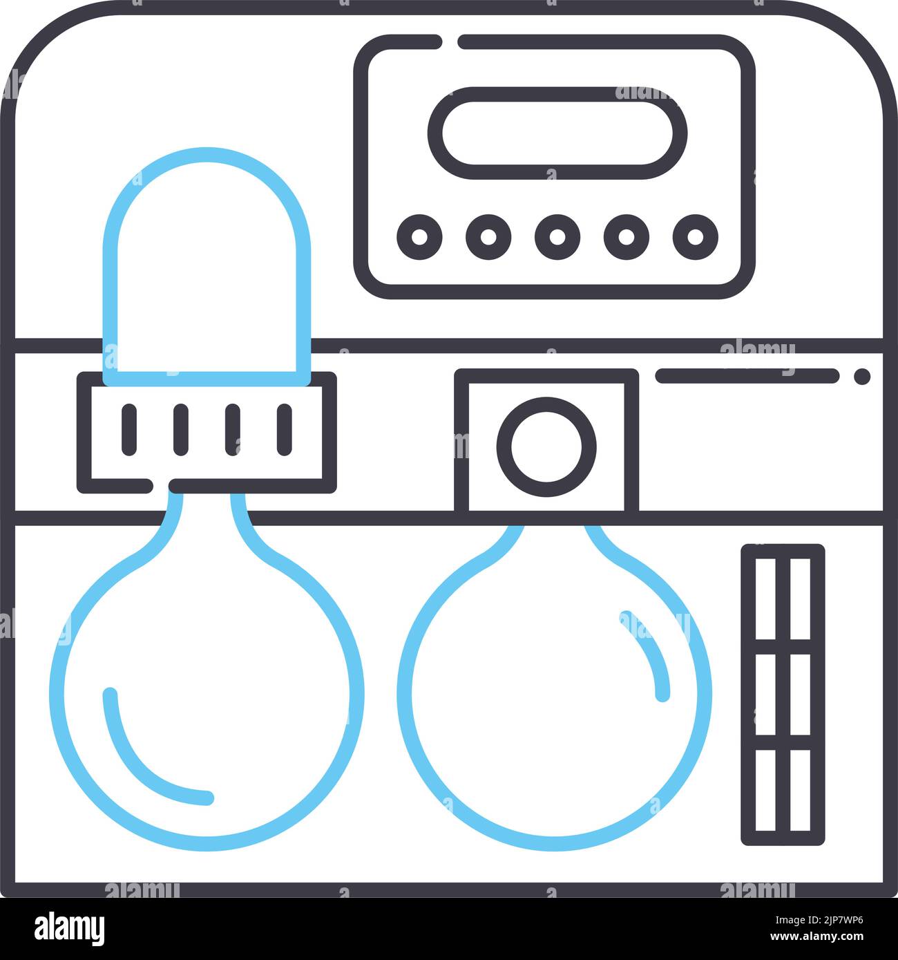 chemistry pumping unit line icon, outline symbol, vector illustration, concept sign Stock Vector ...