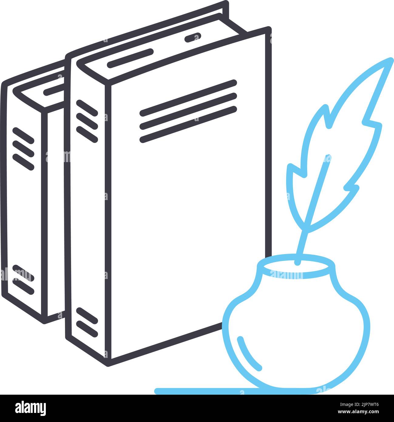 classic books line icon, outline symbol, vector illustration, concept ...