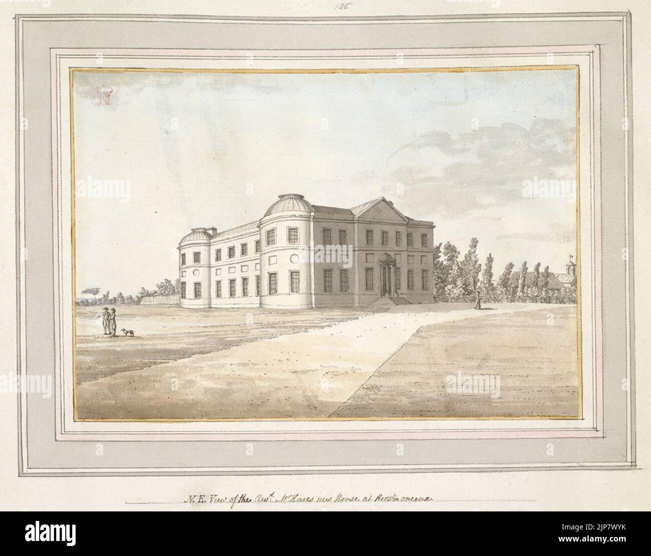 The Rev. Mr Hare's New House at Herstmonceux by Samuel Hieronymus Grimm ...