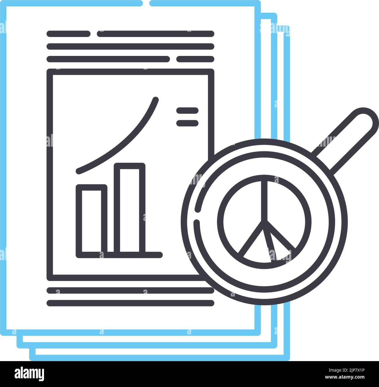 Analytics Results Line Icon Outline Symbol Vector Illustration Concept Sign Stock Vector