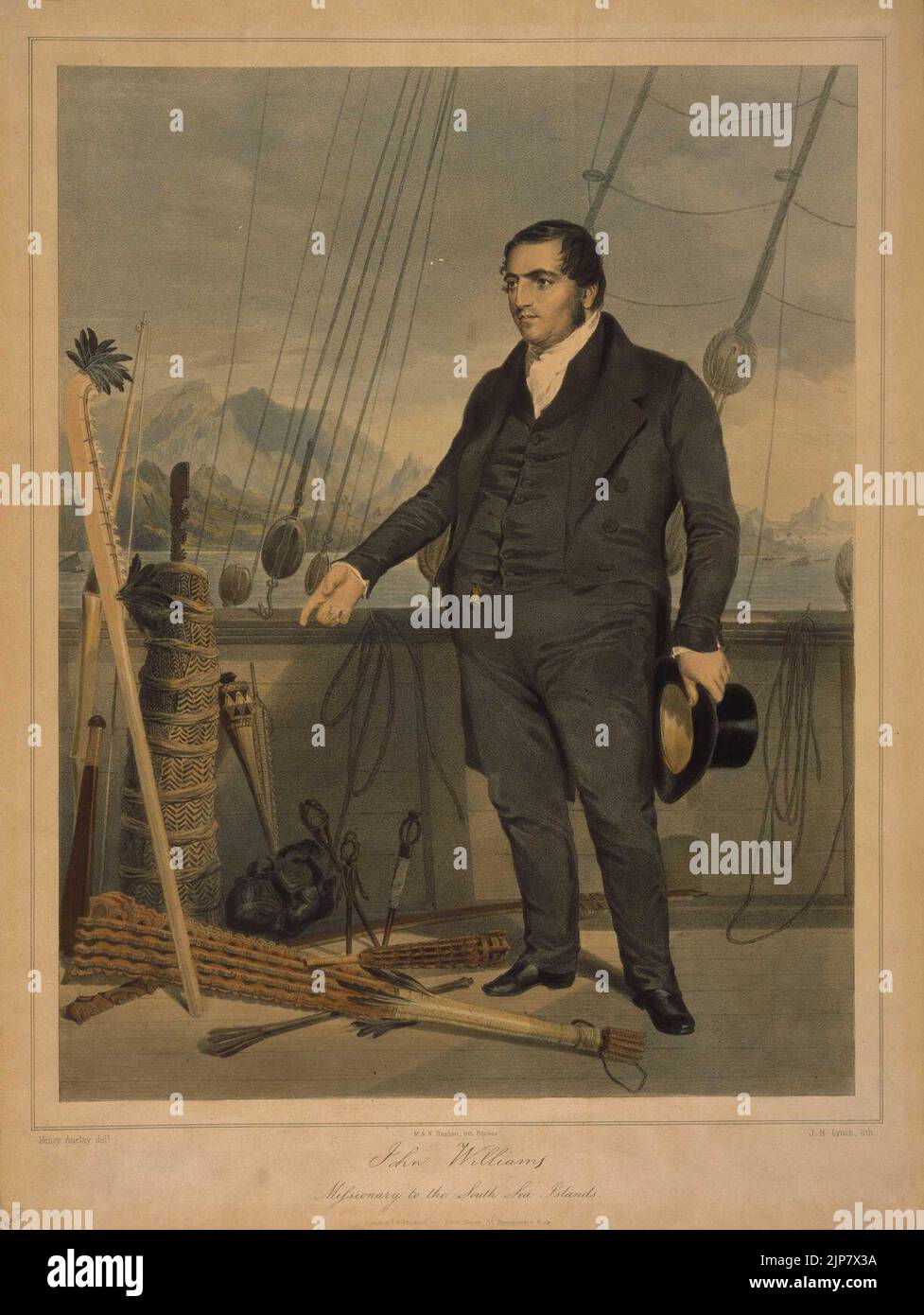 The Reverend John Williams on Board Ship with Native Implements, in the ...