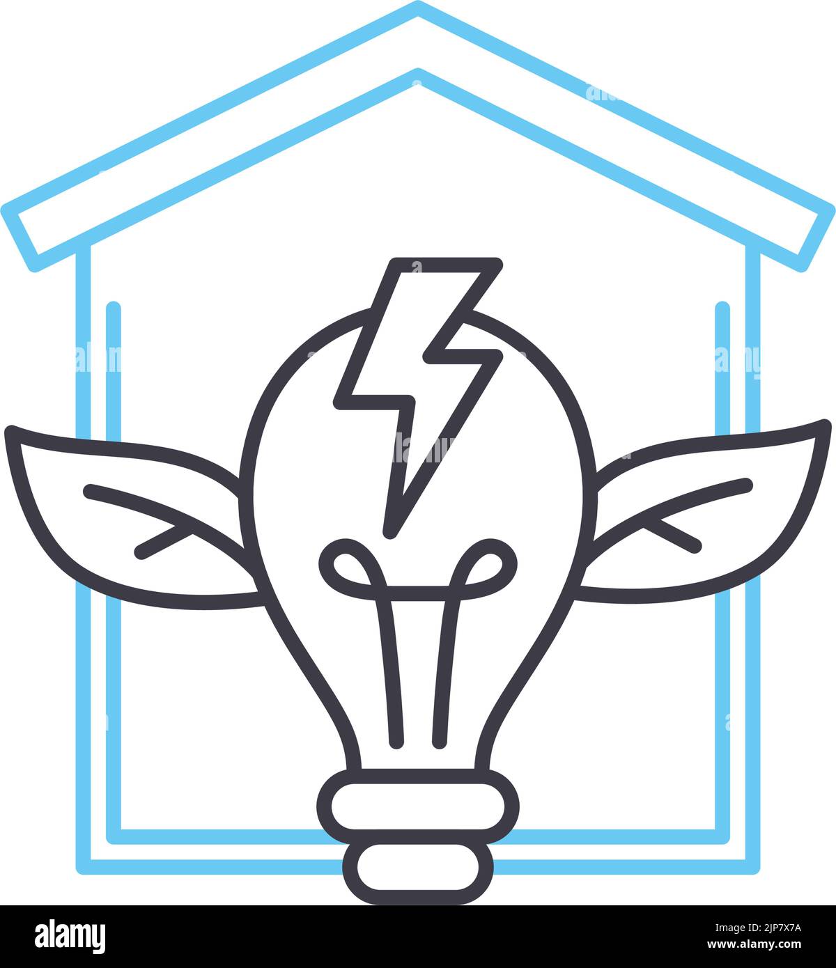 energy saving line icon, outline symbol, vector illustration, concept ...