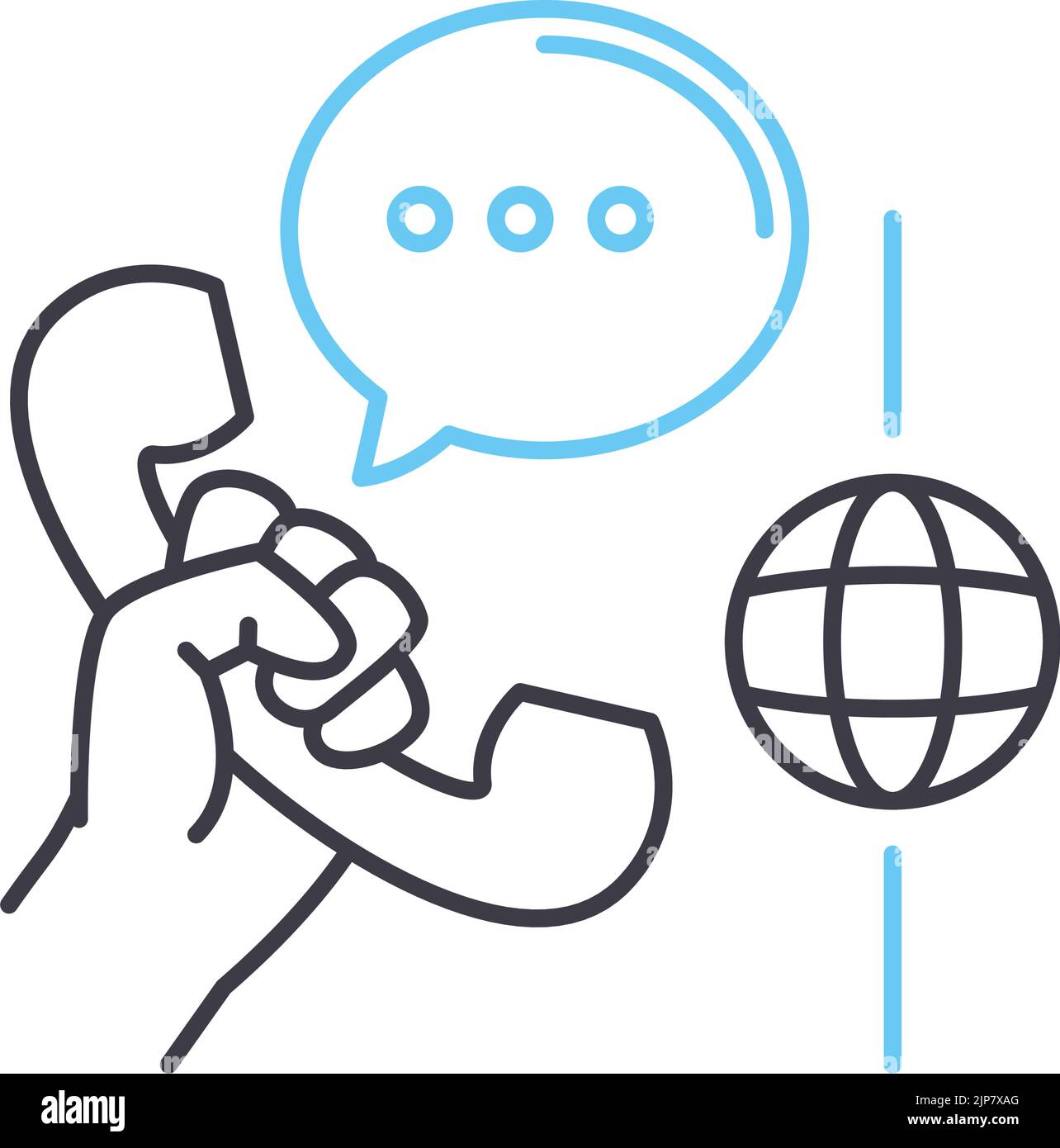 contact line icon, outline symbol, vector illustration, concept sign ...