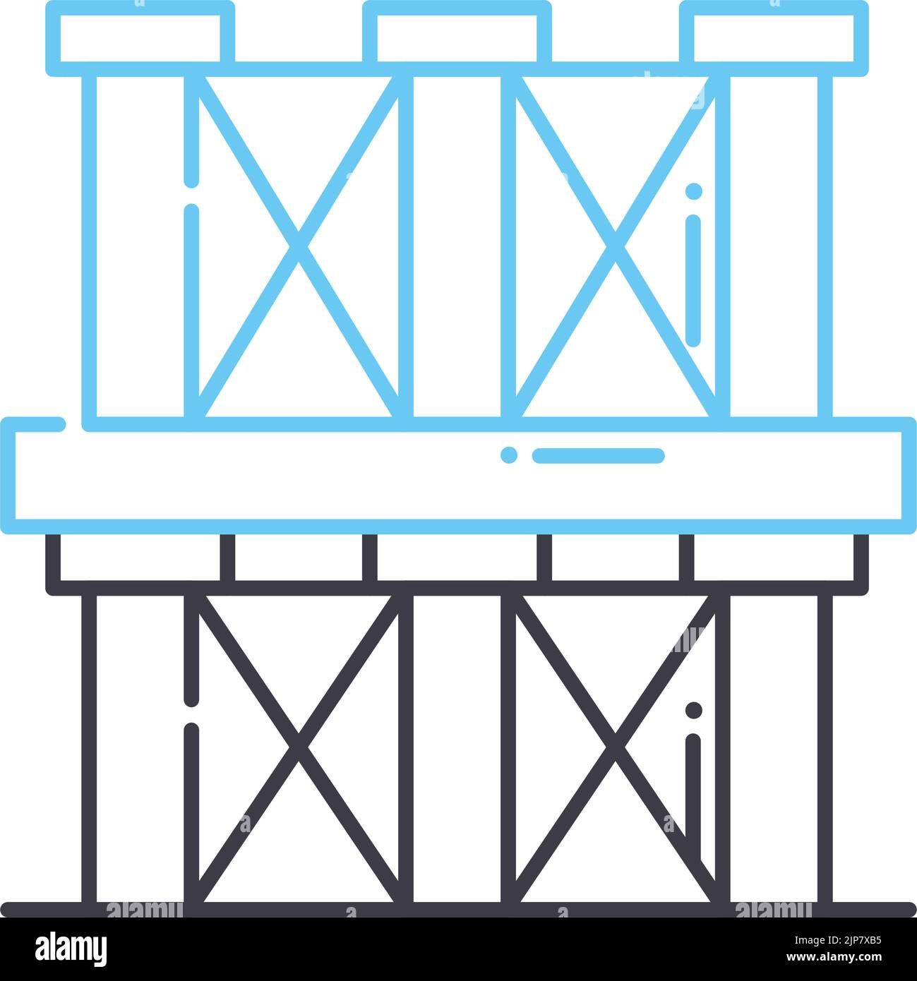 building structure line icon, outline symbol, vector illustration ...