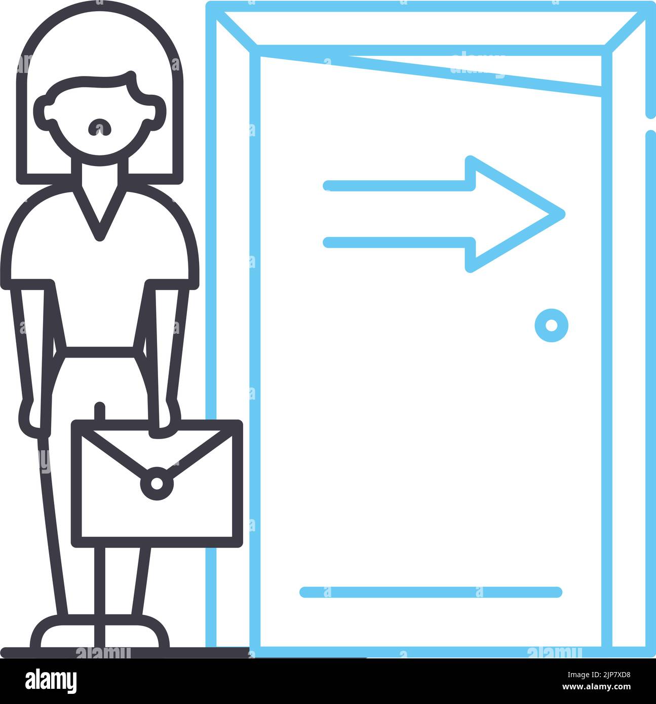 employee dismissal line icon, outline symbol, vector illustration ...