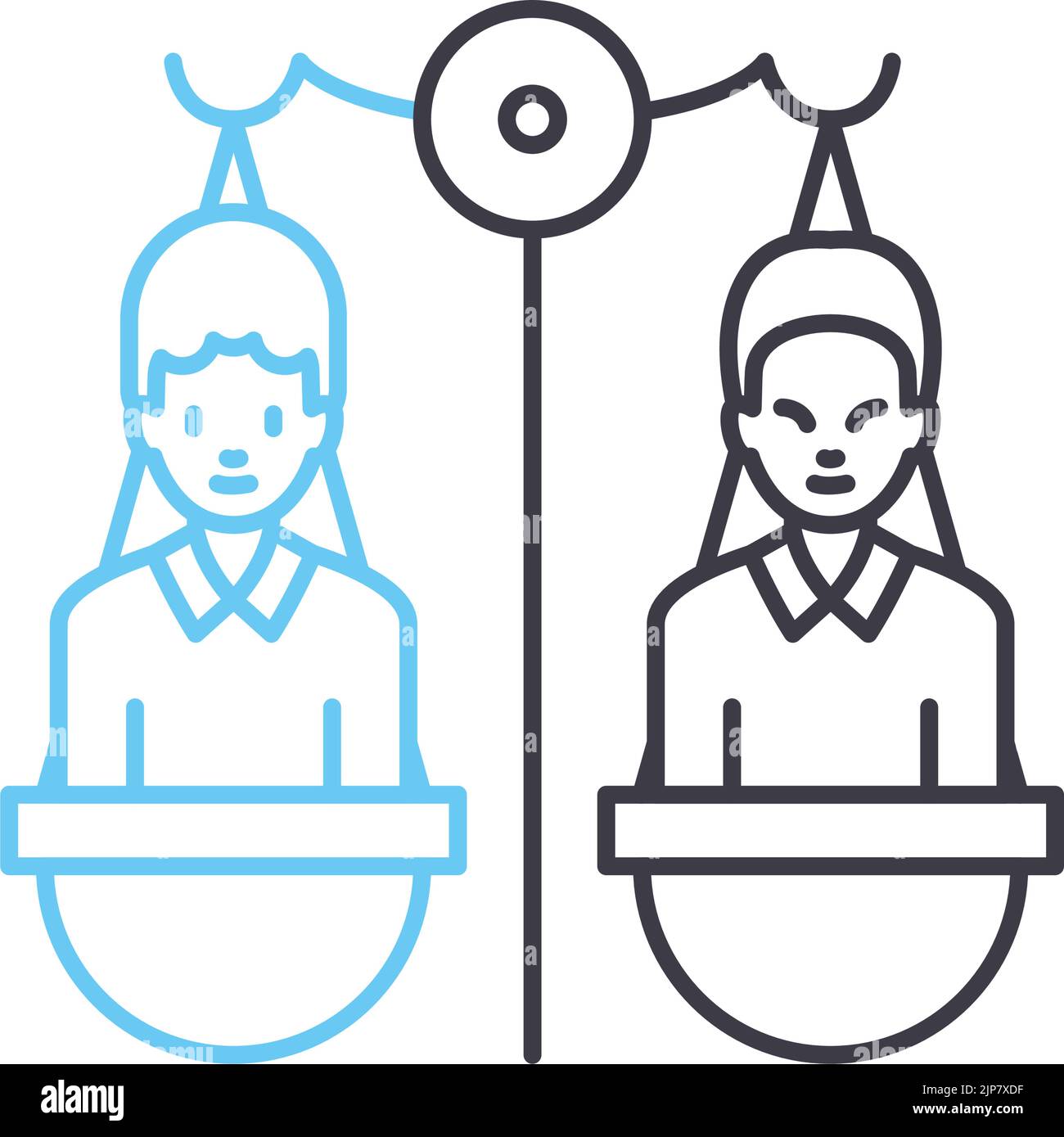 equal rights line icon, outline symbol, vector illustration, concept sign Stock Vector Image ...