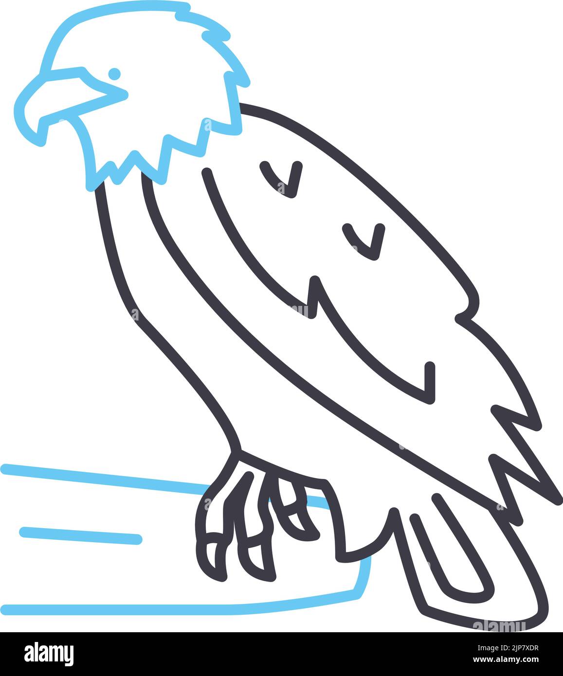 eagle line icon, outline symbol, vector illustration, concept sign ...