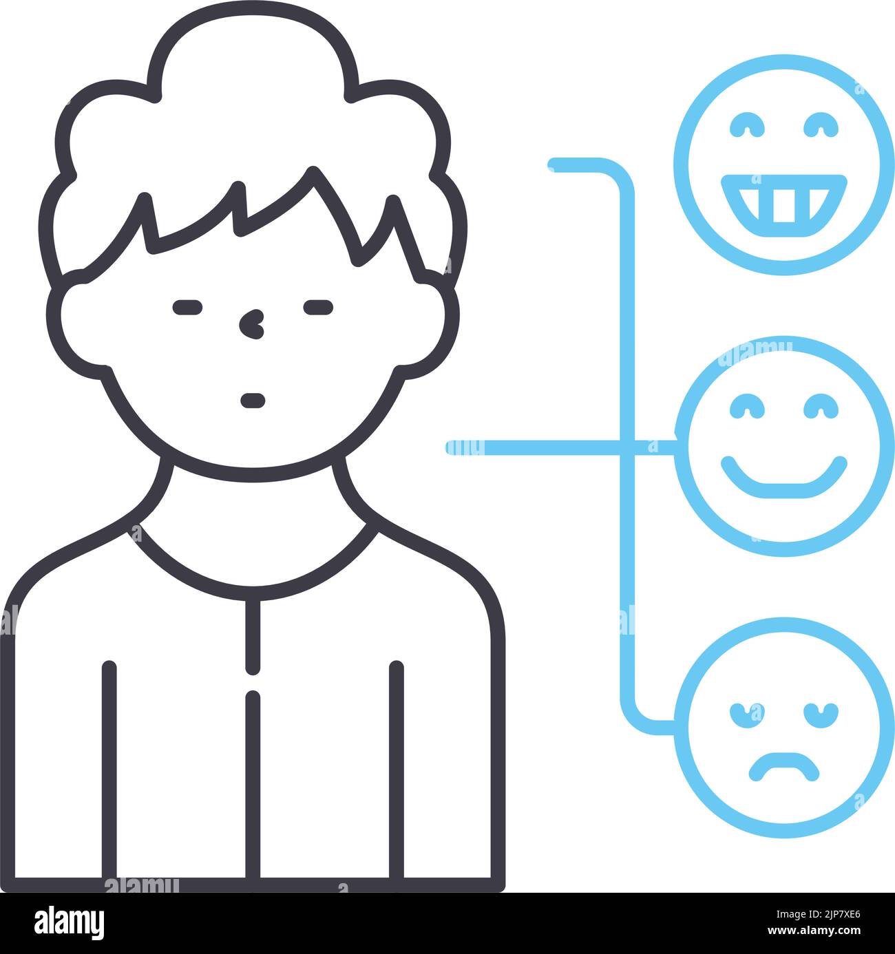 emotions line icon, outline symbol, vector illustration, concept sign ...