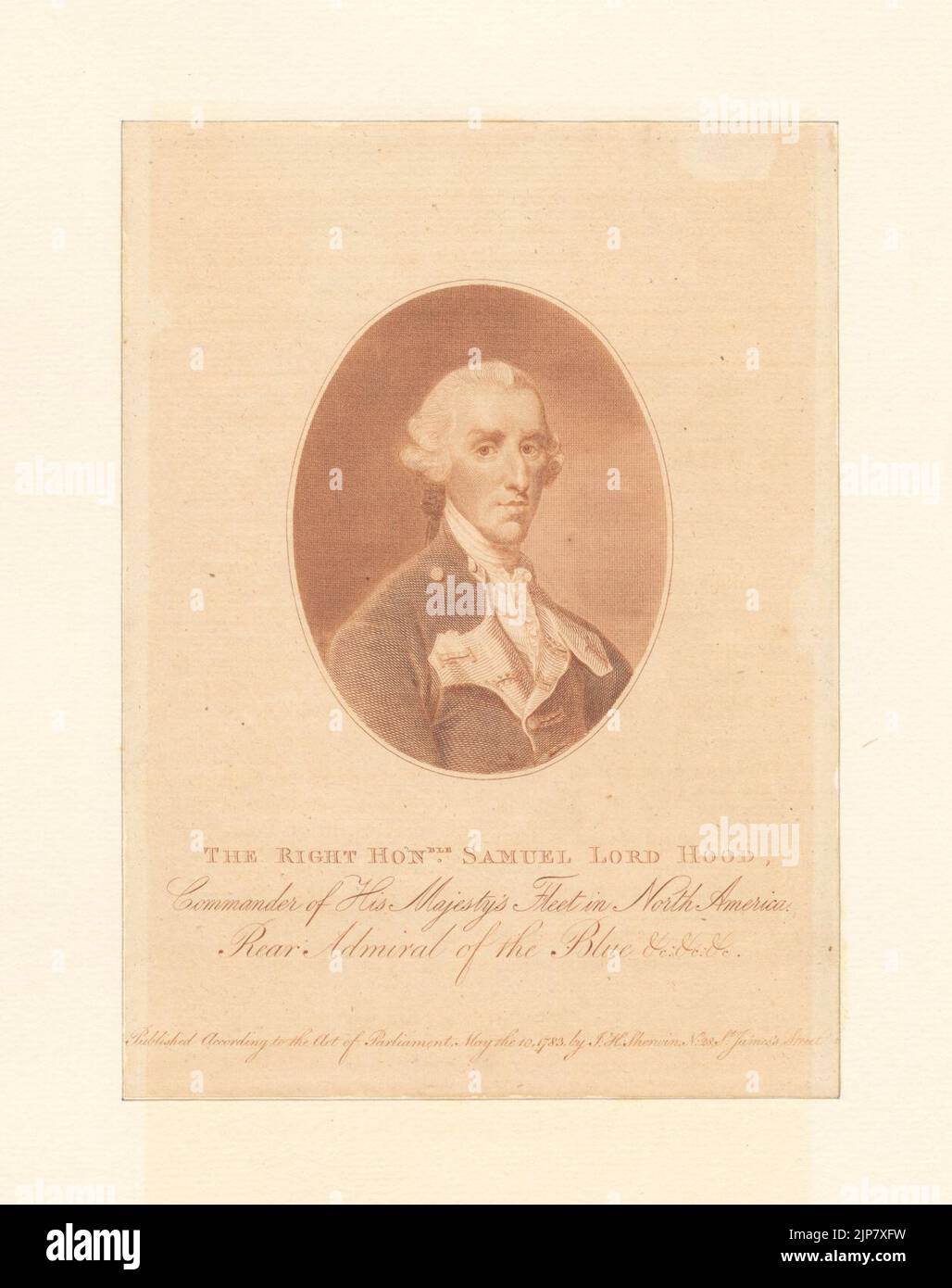 The Right Honorable Samuel Lord Hood, Commander of His Majesty's Fleet ...