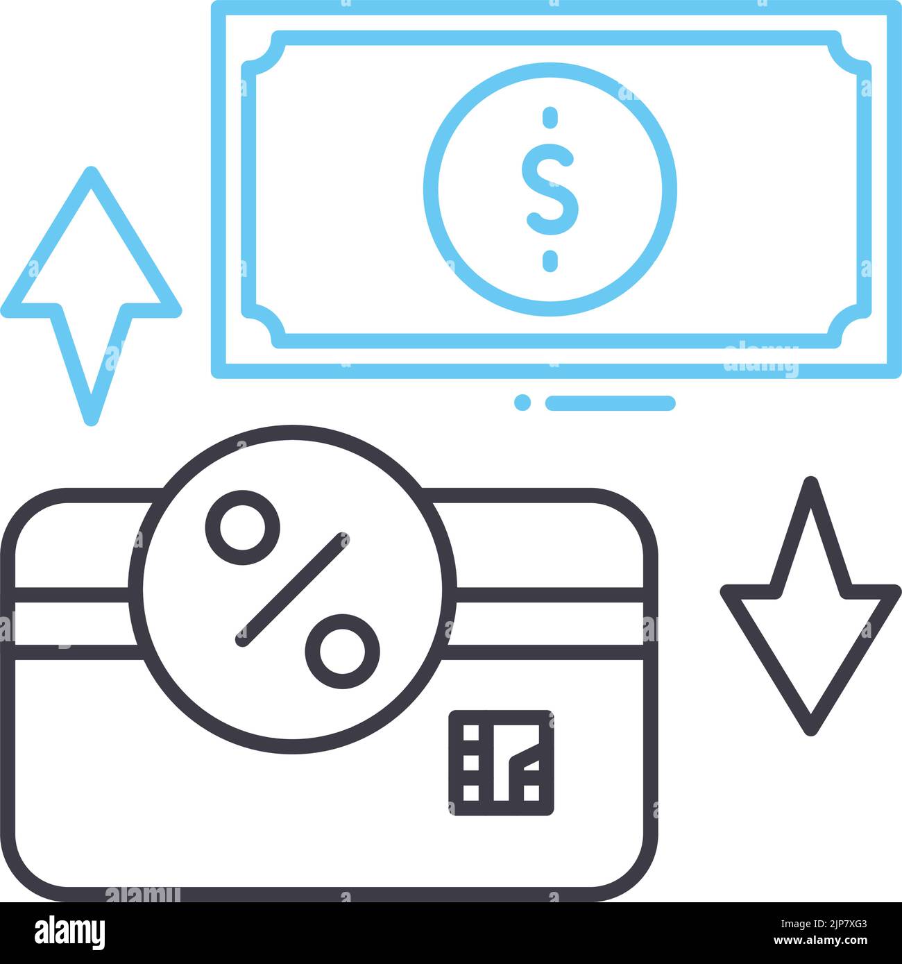 credit line icon, outline symbol, vector illustration, concept sign ...