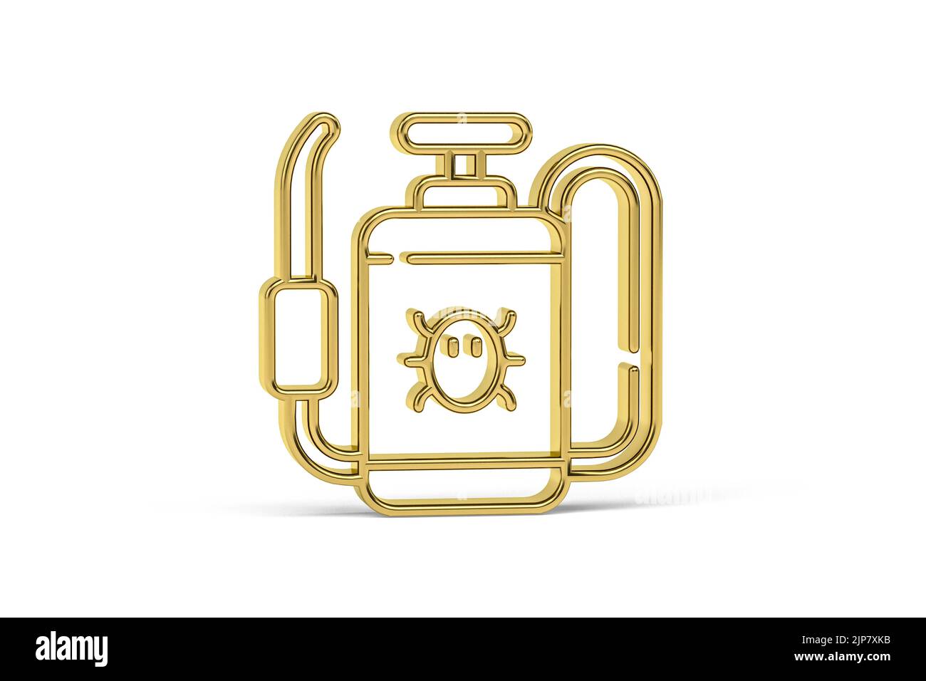 Golden 3d pest control icon isolated on white background - 3d render ...