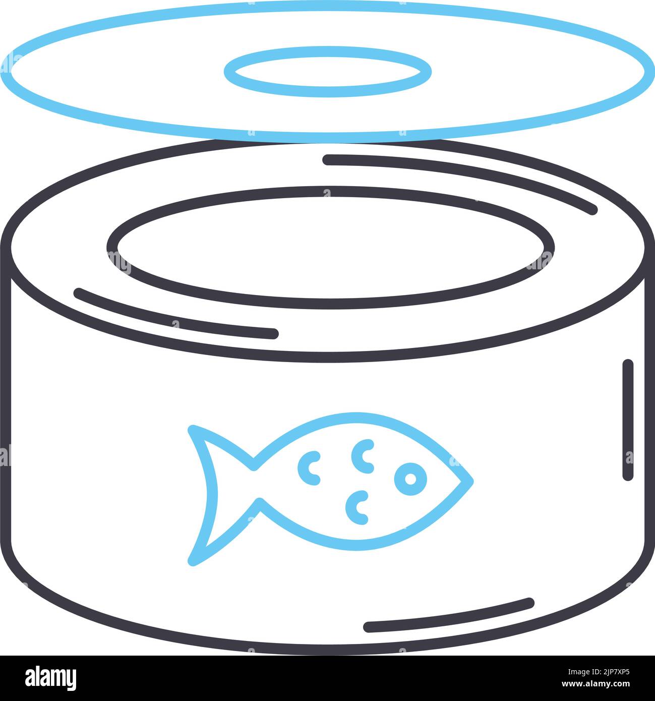 canned fish line icon, outline symbol, vector illustration, concept ...