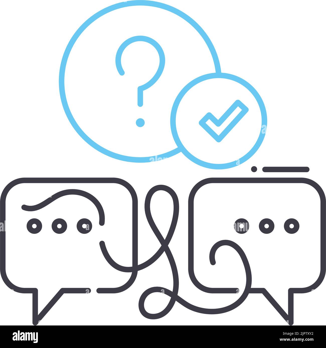 conversational help line icon, outline symbol, vector illustration ...