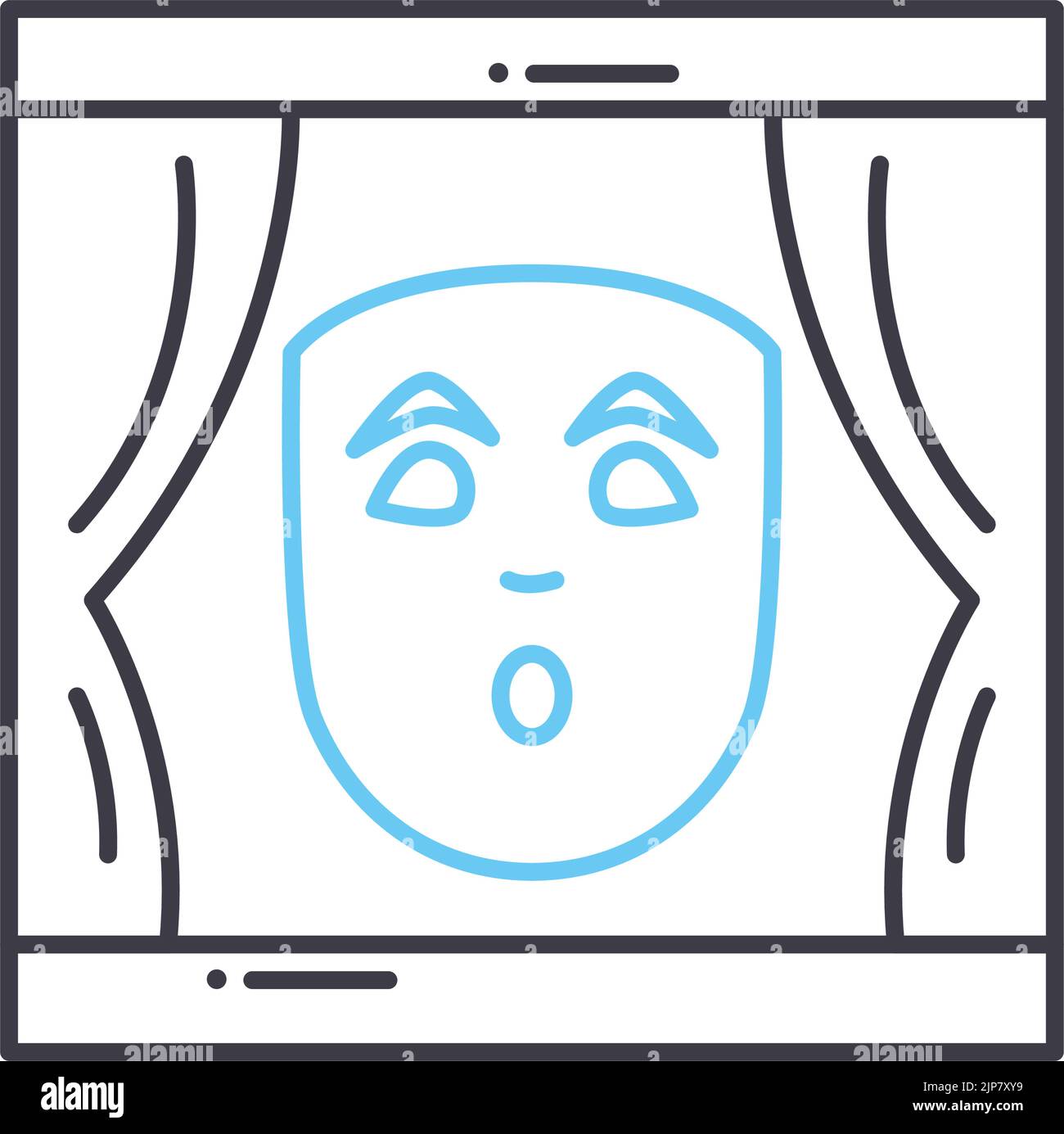 acting line icon, outline symbol, vector illustration, concept sign ...